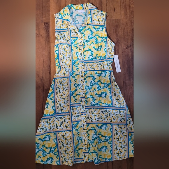 Chloe+Rene | Dresses | Nwt Chloerene Lemon Print Dress With Pockets ...